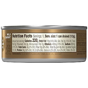Genova Premium Albacore Tuna in Olive Oil, Wild Caught, Solid White, 5 oz. Can (Pack of 12)