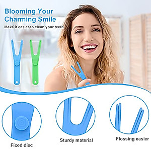 10 PCs Reusable Flosser Holder, Dental Floss Holder, Floss Handle Durable Adults and Kids Dental Tools…