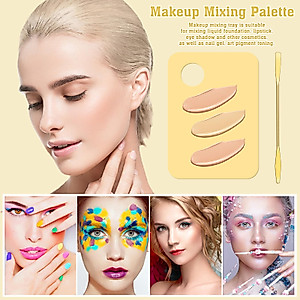 6 in 2 Sets Makeup Mixing Palette, Rainbow Acrylic Cosmetic Palette with Korean Makeup Spatula Tool for Mixing Foundation Eye Shadow Lipsticks Nail Art