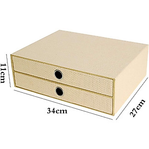 File cabinets LITING Drawer Type Desktop Woven Paper Multi-Layer Bookcase Finishing Desk Shelf (Color : Coffee Color)