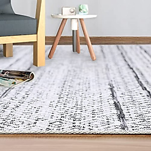 IMINROME 8 x 10 Large Machine Washable Area Rug Boho Rug for Living Room Low Pile Non-Slip Rug Stain Resistant Area Rug for Bedroom Home Office, 8' x 10'