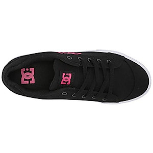 DC girls Chelsea Skate Shoe, Black/Pink Stencil, 12 Little Kid US