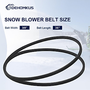 Snow Thrower Drive Belt for Cub Cadet Troy - Bilt Craftsman Huskee MTD 754-04201 754-04201A 954-04201 954-04201A - Snow Blowers V-Belt (3/8" x 36")
