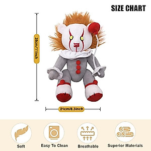 Verceco Cute Clown Doll Plush Toy 11 Inch Scary Clown Stuffed Animal Toys Christmas Birthday Gifts