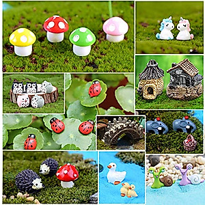TCJJ 51 Pieces Miniature Fairy Garden Accessories, Fairy Garden Kit, Miniature Figurines Fairy Garden Supplies DIY Micro Landscape Ornaments for Garden Dollhouse Potted Plant Bonsai Terrarium Decor