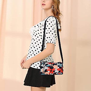 Cross Body Bags Small Women Messenger Purse over Shoulder Bag Nylon with Multi Pockets for Ladies and Girls (Black)