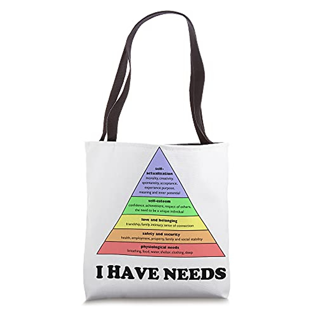 I have needs - Funny Maslow's hierarchy of needs Psychology Tote Bag
