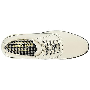 Cole Haan Women's Originalgrand Shortwing Golf Sneaker, Ivory/Black/Ivory, 8.5