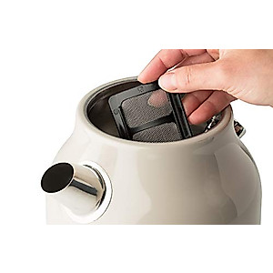 Haden Dorset Stainless Steel Electric Kettle - 1.7L (7 Cup) Tea Kettle with Auto Shut-Off and Boil-Dry Protection - Putty
