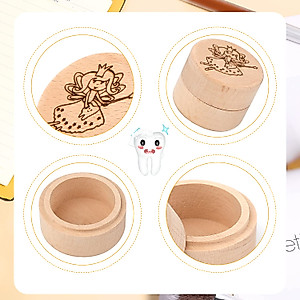 SAVITA Tooth Fairy Box, Wooden Baby Tooth Storage Box Portable Tooth Fairy Storage Box Milk Teeth Container Box Cute Lost Tooth Holder Keepsake to Keep The Childhood Memory