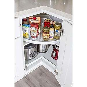 Kitchen Spaces KSCL2S6-AMZ Corner Lazy Susan Pantry Organizer, 2 Pack, Clear
