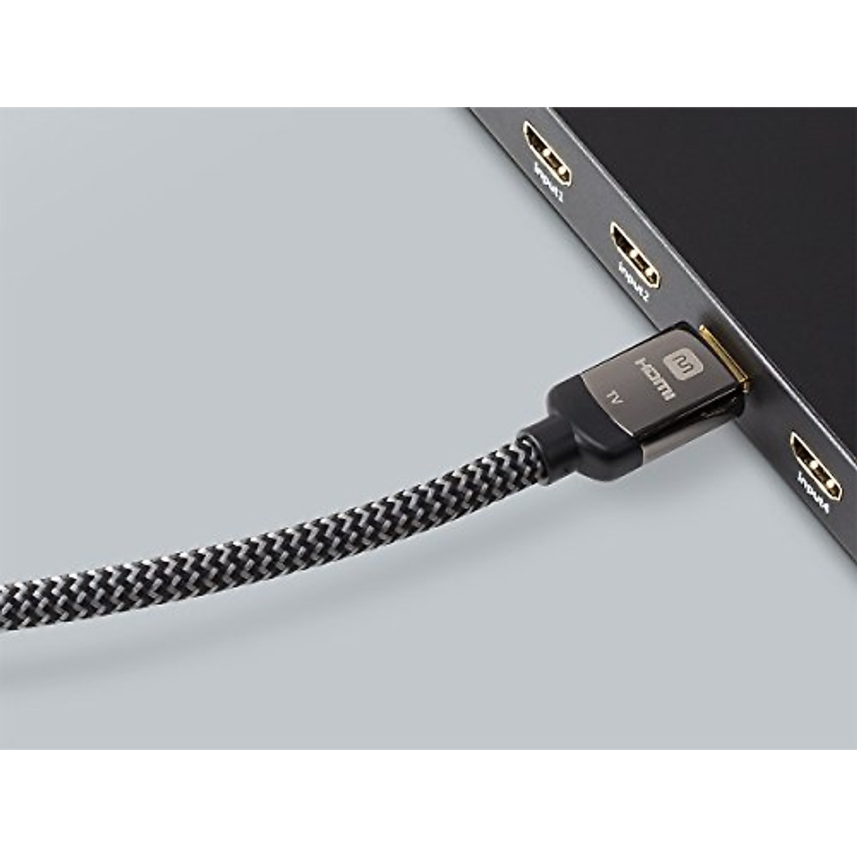 Monoprice 113755 HDMI High Speed Active Cable - 20 Feet - Gray, 4K@60Hz, 18Gbps, HDR, 28AWG, YUV, 4:4:4, CL3 - Luxe Active Series,Black