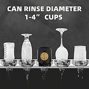 Metal Glass Rinser for Kitchen Sink, Bottle Washer, 304 Stainless Steel, Brush Nickel