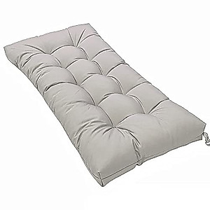Srutirbo Waterproof Outdoor Bench Cushion, 51''x20'', Swing Cushion Patio Furniture Cushions 3 Seater, for Garden Lounger (Light Grey)