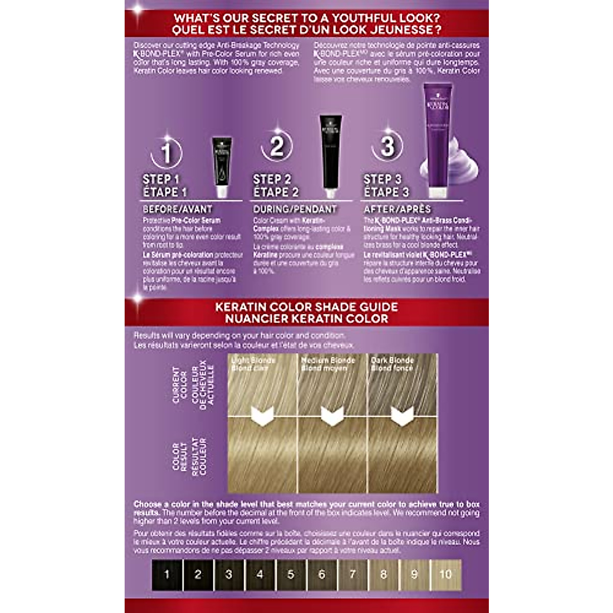 Schwarzkopf Keratin Color Permanent Hair Color Cream, 8.0 Medium Blonde