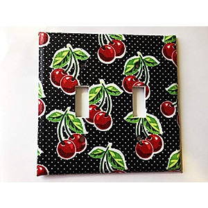 Black And White Cherry Light Switch Cover Various Sizes Offered