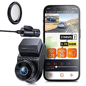 【Bundle: Vantrue S1 PRO Dual Dash Cam + Vantrue CPL Filter】 Vantrue S1 Pro 2.7K Front and Rear 5G Wi-Fi Dash Cam, 1944P Dual Hidden Dash Camera for Cars, Super Night Vision, Motion Detection