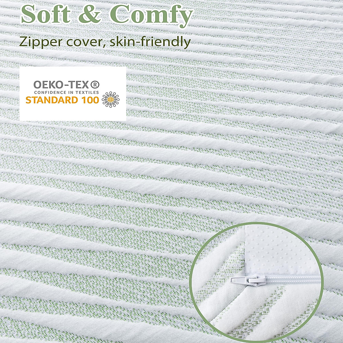 Sleepmax Memory Foam Mattress Topper Queen, 3 Inch Premium Soft Memory Foam Bed Topper with Washable Cover - Pressure Relief, CertiPUR-US Certified
