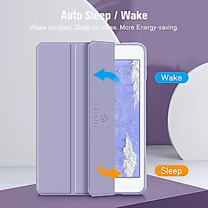 Fintie Hybrid Slim Case for iPad Mini 5th Generation 2019 / iPad Mini 4 (7.9 Inch) - [Built-in Pencil Holder] Shockproof Cover with Clear Transparent Back Shell, Lilac Purple