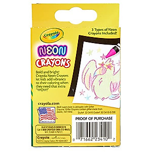 Crayola Neon Crayons, Back To School Supplies, 24Count, Multi (523410)