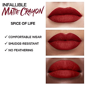 L’Oréal Paris Infallible Matte Lip Crayon, Spice Of Life (Packaging May Vary)