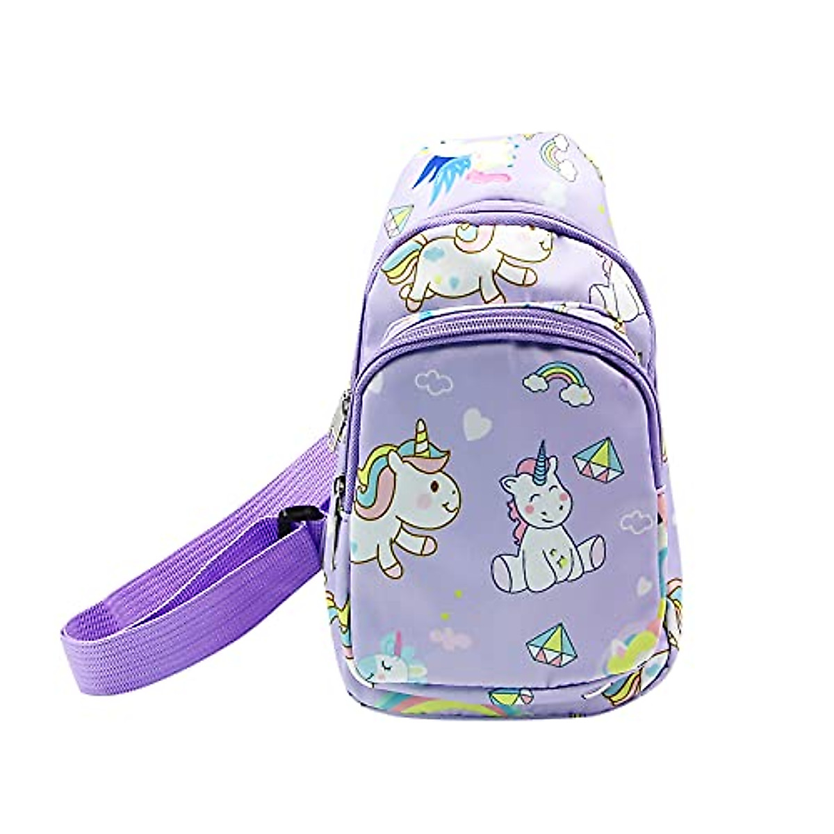 ANKOMINA Small Sling Bag Unicorn Dinosaur Shoulder Chest Crossbody Backpack Daypack for Outdoor,Travel,Hiking