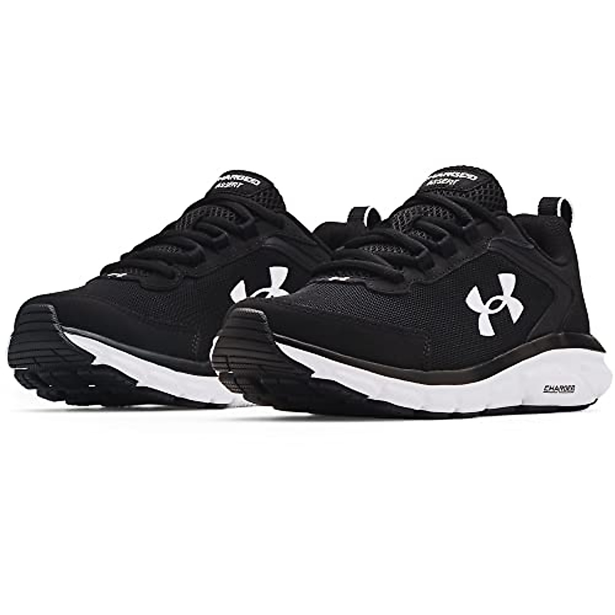 Under Armour Women's Charged Assert 9, Black/White, 9.5 US