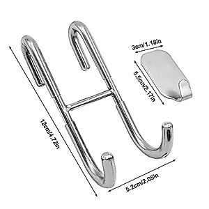 AIFUDA 4 Pcs Towel Hooks, Over Door Hook S Hooks Towel Hooks for Bathrooms Frameless Shower Door with Self Adhesive Wall Hooks