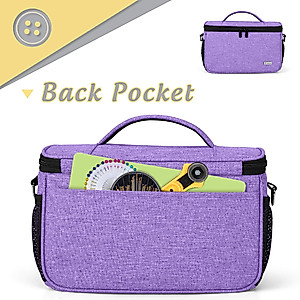 YARWO Sewing Accessories Organizer, Craft Storage Bag for Sewing Tools and Supplies, Purple