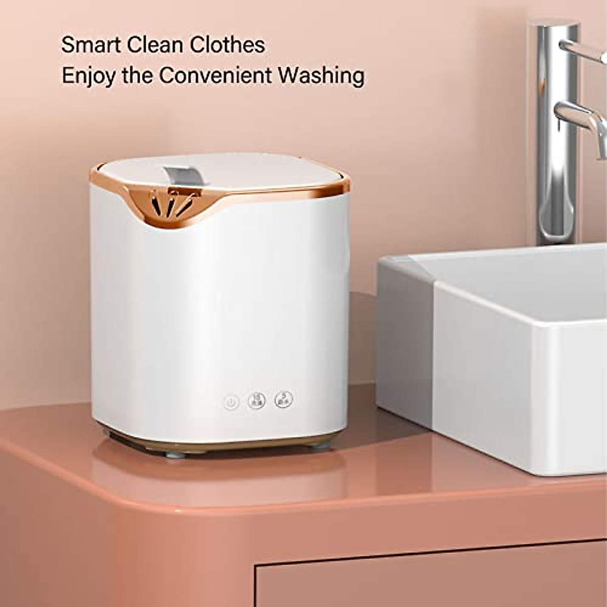Mini Washer Automatic, Washers Dryers Mini Washing Machine 4L Capacity ABS Draining ABS Portable Washing Machine 100 to 240V EU Plug for Dorms RVs Apartments (US Plug)