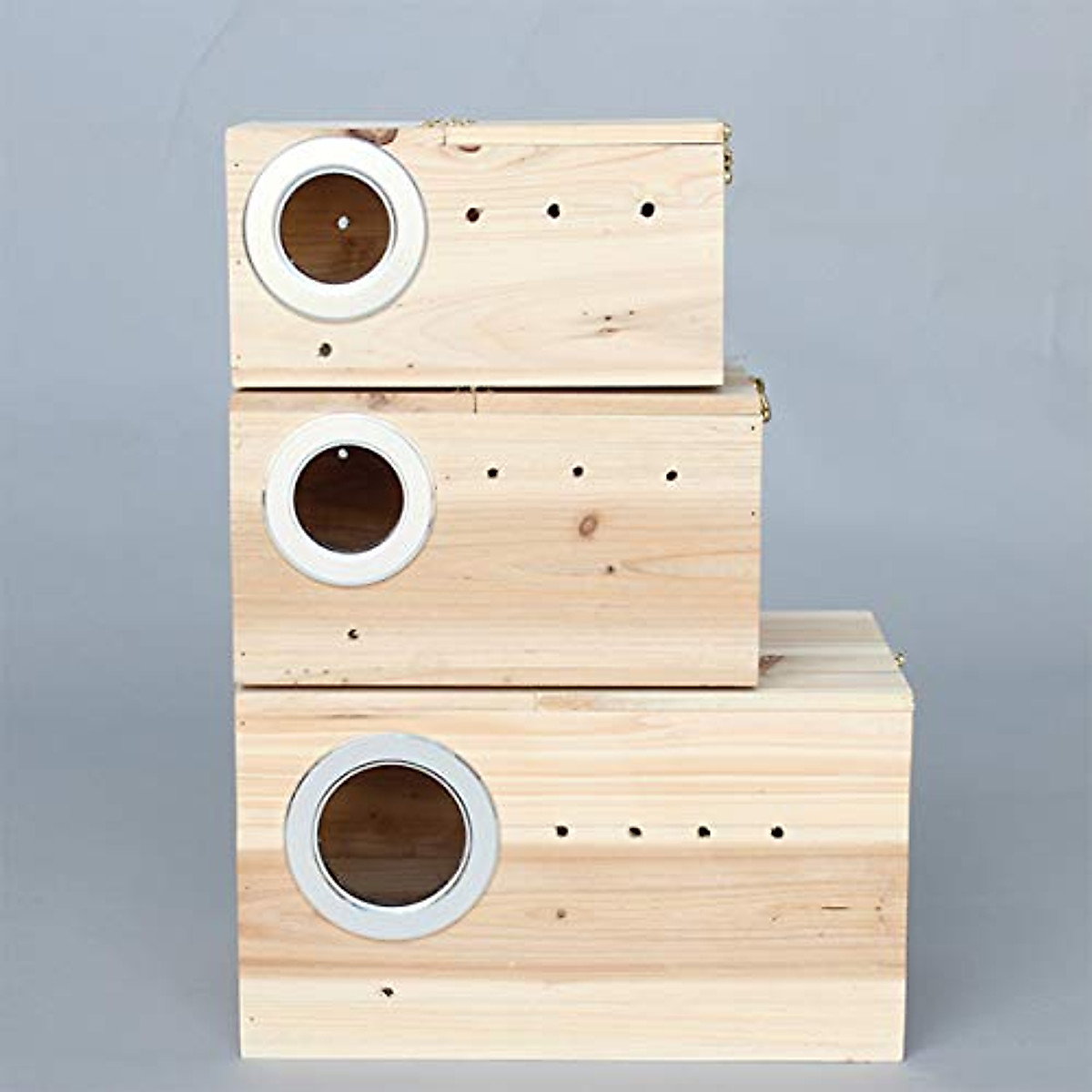 Baluue Bird Incubator Supplies Wooden Bird Nest Anti Bite Ring, ing Box Accessory, Birds Breeding Box Ring, Parrot Bird Hatchery Breeding Box Ring, 85mm (Silver)