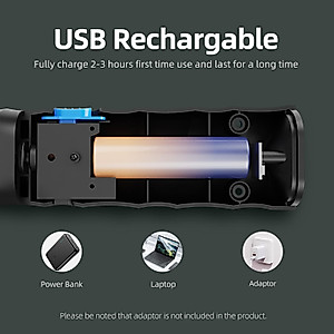 MOSHUNT Bug Zapper for Indoor Outdoor Electric Fly Swatter USB Rechargeable Mosquito Zapper Racket with 4000V Powerful Grid, Removable Flashlight and 3-Layer Safety Mesh for Home, Outdoor, Garden