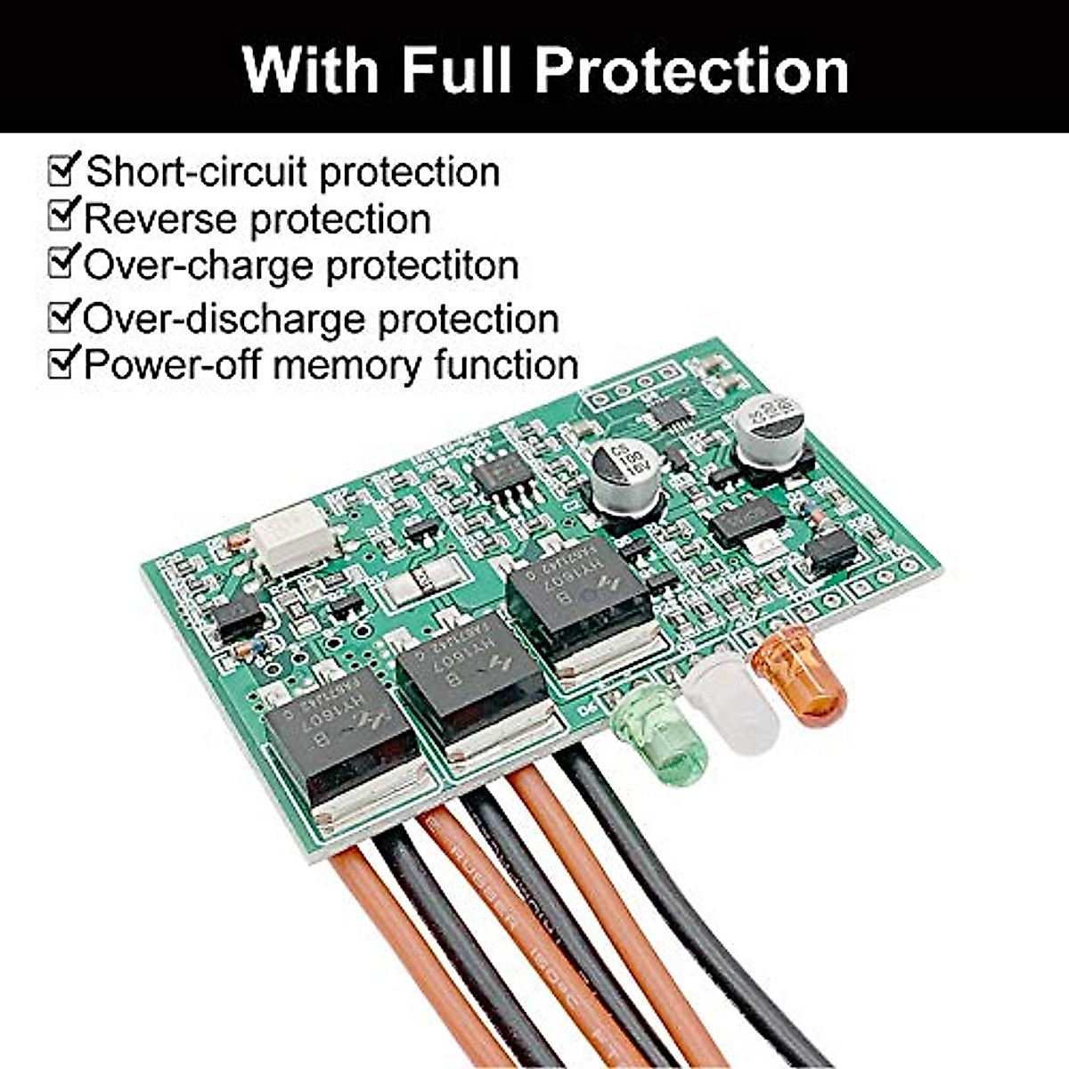 HUINE 10A PWM Solar Charge Controller Waterproof IP68 12V 24V Solar Panel Controller Regulator for RV Caravan Boat Solar Panels System (24 Hours Working Mode)