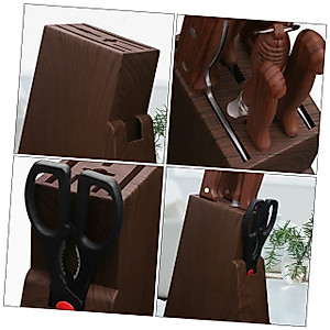 HONMEET 2pcs Knife Block Countertop Butcher Block Tools Storage Shelf Wood Knife Holder Kitchen Knife Storage Holder Knives Organizer Block