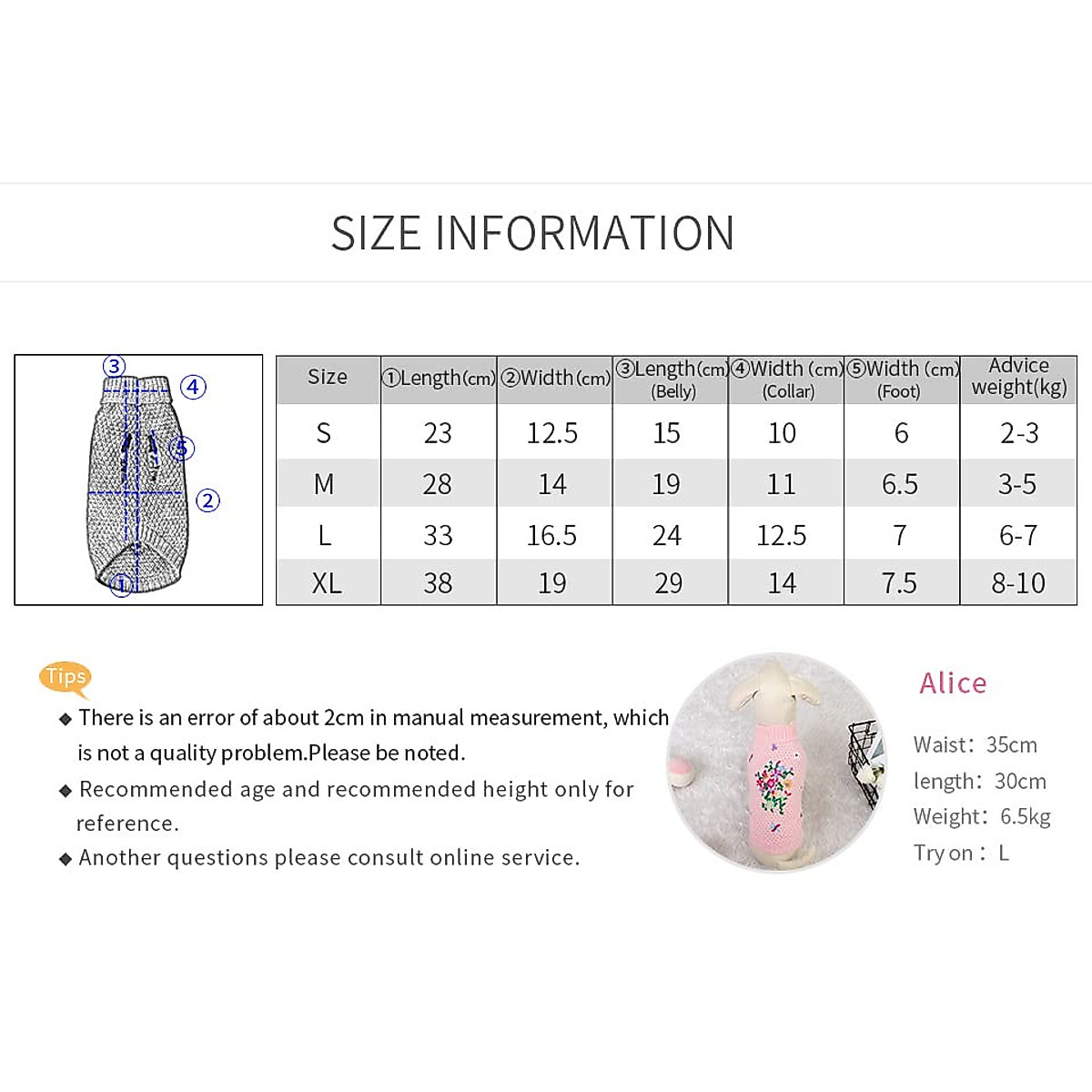 Neiwech Small Dogs Knitted Sweaters Medium Cats Soft Sweatshirts Pet Puppy Warm Winter Clothes Light Pink XL 82w589