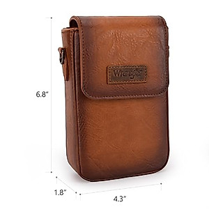 Wrangler Mini Crossbody Bags for Women Cell Phone Purse Crossbody Western Cellphone Wallet Bag with Credit Card Slots WG118-204LBR