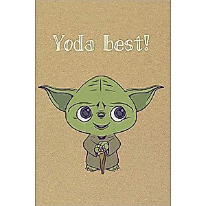 Tree-Free Greetings 12 Pack Thank You Notecards,Eco Friendly,Made in USA,100% Recycled Paper, 4"x6", Yoda Best (TK30407)