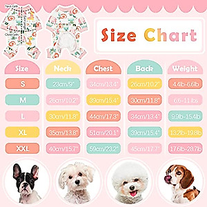 Dog Pajamas Cartoon Pet Jumpsuit, Soft Cotton Dog Clothes with 4 Legs, Breathable Pet Onesie Cozy Bodysuit for Small Medium Dogs & Cats, Dog Hair Shedding Cover Lightweight Dog Pjs Apparel
