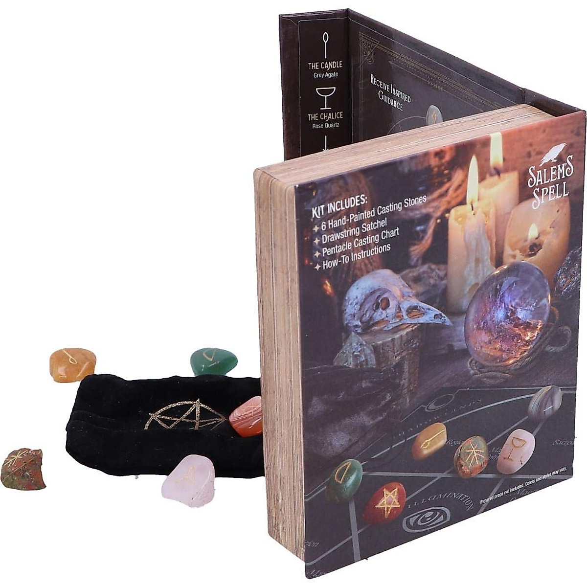 Nemesis Now Salem's Spell Kit Set of Six Witches Wellness Stones in Decorated Box, Brown, One Size