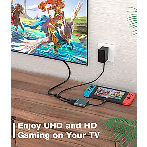 YCCSKY Switch Dock for Nintendo Switch/OLED, USB C to HDMI Multiport Hub, Portable 4K HDMI Switch Adapter Docking Station Support TV Mode/ Steam Deck/ Samsung DeX/Laptop/PC（Grey）