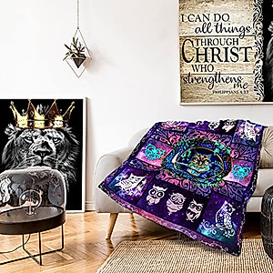 Owl Blanket Soft Cozy Throw Blanket Lightweight Plush Fleece Warm Blankets Camping Animals Blanket Owl Gifts for Owl Lovers for Women Men for Holiday Sofa Couch for All Season Owl Decor 50"x60"