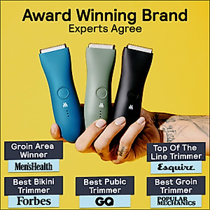 MERIDIAN Body Hair Trimmer for Men and Women - No Nick, No Cut, No Razor Burn Pubic, Groin and Body Shaver - Waterproof & Rechargeable Electric Full Body Groomer - Onyx