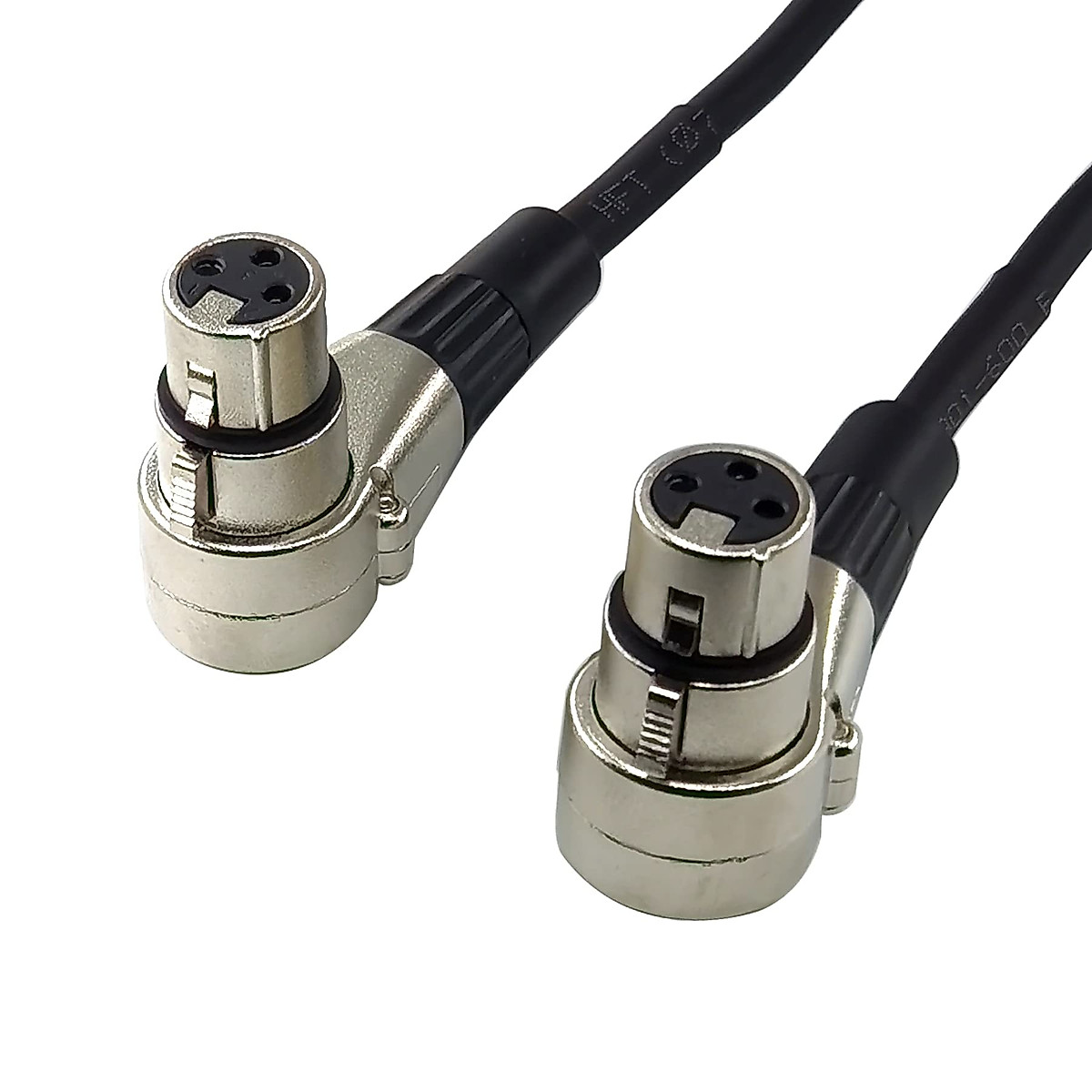 WJSTN 048 Right-Angle Female to Straight Male XLR Plug Cable - 1FT XLR Camera Adapter