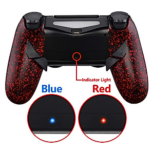 eXtremeRate Textured Red Dawn Programable Remap Kit for PS4 Controller with Upgrade Board & Redesigned Back Shell & 4 Back Buttons - Compatible with JDM-040/050/055 - Controller NOT Included