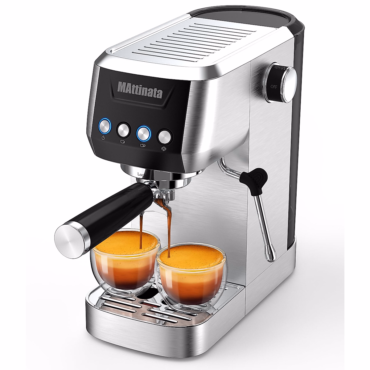 Espresso Machine 20 Bar, Espresso Maker with Milk Frother for Cappuccino, Latte, Stainless Steel-Mattino Ultra