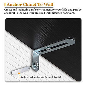 VINGLI 65.7" H 2 Drawer File Cabinet with Lock, Freestanding/Rolling File Cabinets for Home Office, Wood Black File Cabinet with Shelves Compatible with Both Letter and Legal Size Folders