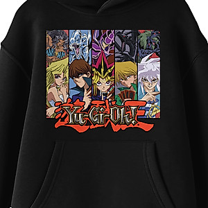 Bioworld Yu-Gi-Oh Character Group With Main Monsters Long Sleeve Youth Black Hooded Sweatshirt-XL