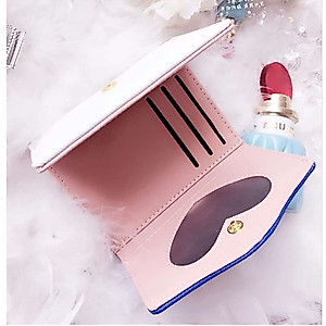 YaJaMa Sailor Moon Women Small Wallet PU Leather Bowknot Kawaii Tsukino Usagi Trifold Credit Card Holder Case for Girls (Dark Blue)