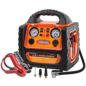 Tyrell Chenergy Jump Starter with air Compressor, 400W Power Inverter Dual AC/DC Ports,2.1A USB Port