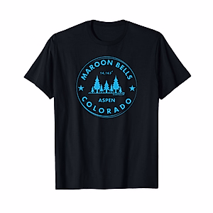 Maroon Bells Aspen Colorado Bluebird Forest Mountain T-Shirt